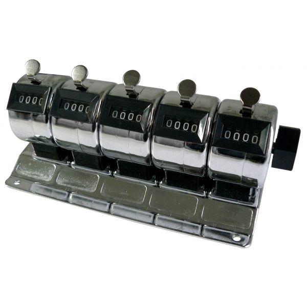 Compteur Manuel À Touche En Métal Chromé, 5 Unités Montées Sur Socle ...