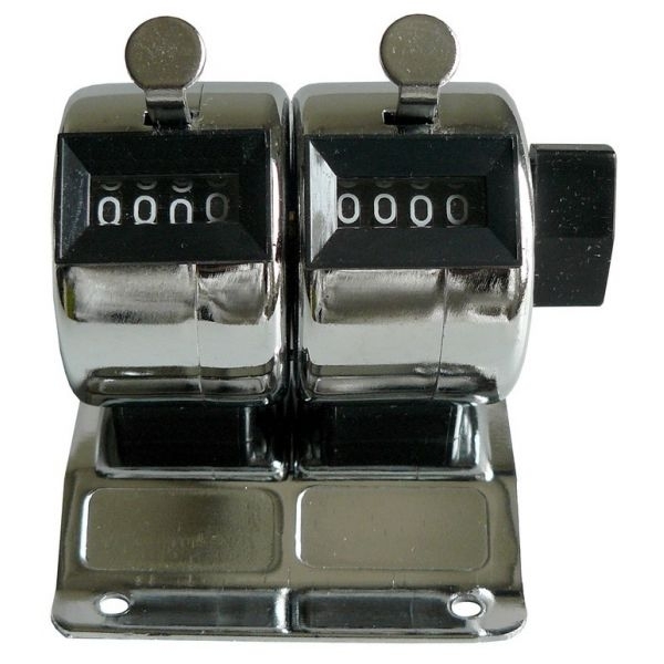 Compteur Manuel À Touche En Métal Chromé, Modèle Double Monté Sur Socle ...